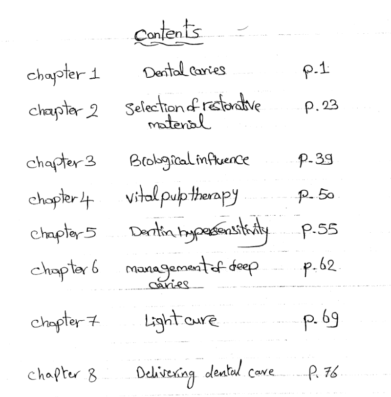 Mickel Notes of Operative – Clinical course Part 1 - Dental Squad